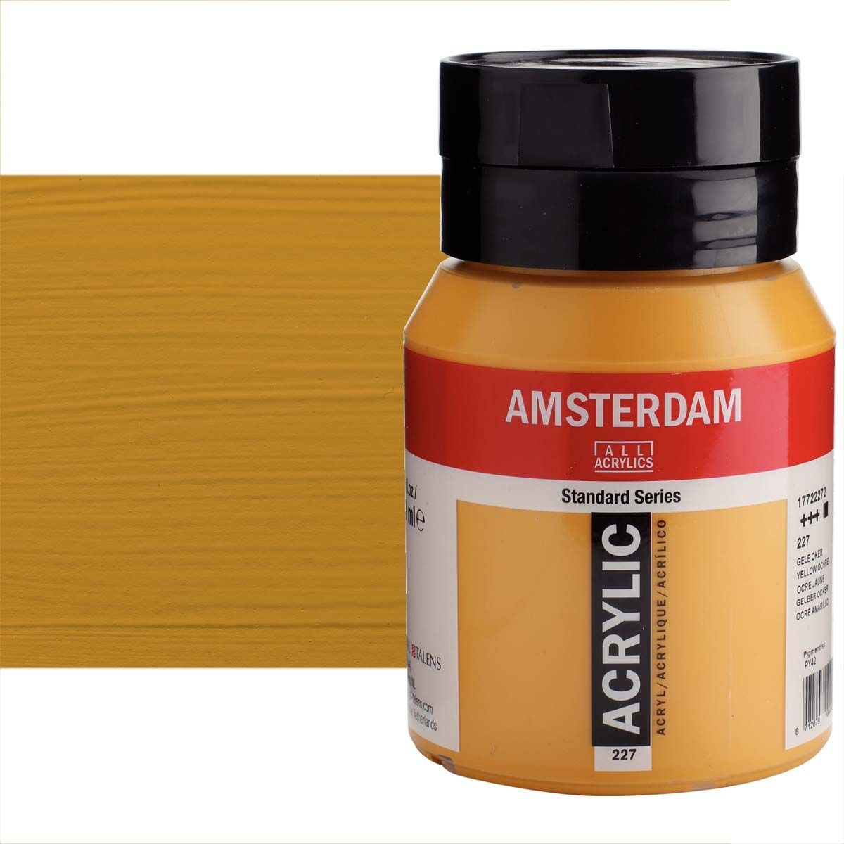 Amsterdam Standard Series Acrylic Paint - Yellow Ochre, 500ml Jar | Jerry's Artarama