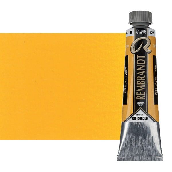 Rembrandt Extra-Fine Artists' Oil Paint - Yellow Ochre Light, 40ml Tube ...