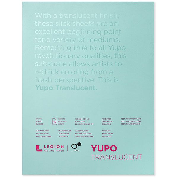 Yupo Multimedia Watercolor Paper & Pads Translucent Pad 104 lb 11" x 14 ...